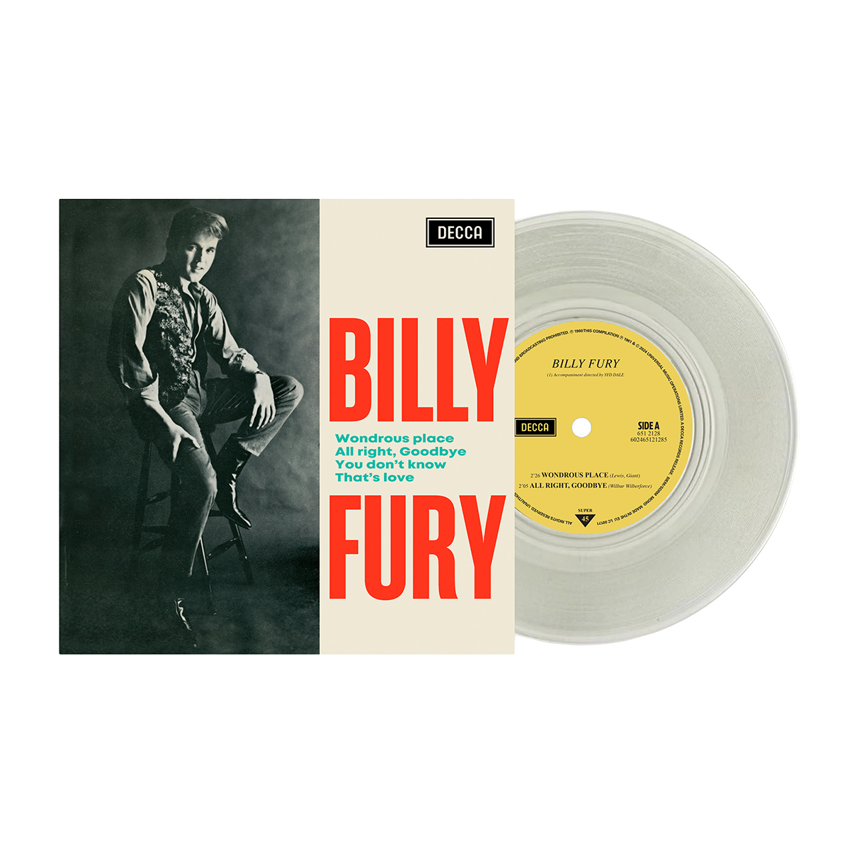 Billy Fury - Wondrous Place: 7" Vinyl Single - Decca Records